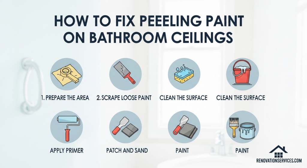 How to Fix Peeling Paint on a Bathroom Ceiling