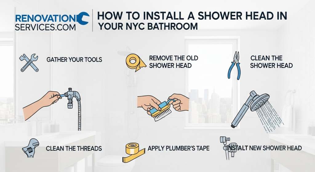 How to Install a Shower Head in Your NYC Bathroom